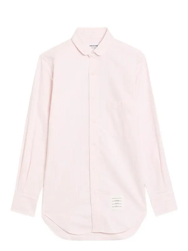 Thom Browne Striped Cotton Oxford Shirt - Baby Pink