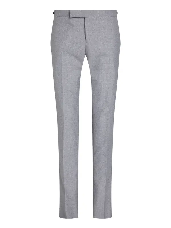 Thom Browne Slim-fit Striped Wool-blend Trousers - Gray