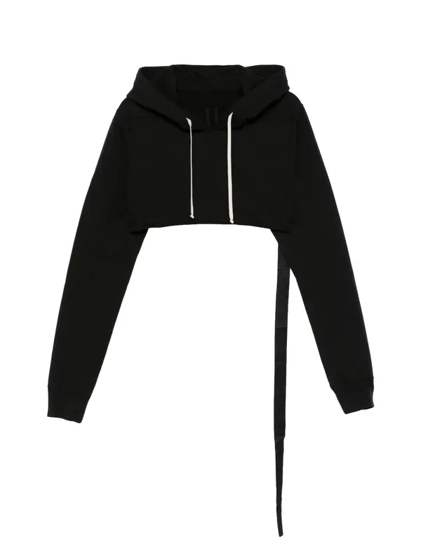 Rick Owens Cropped Hoodie - Black