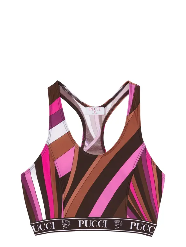 Emilio Pucci Abstract-print Crop Top - Pink