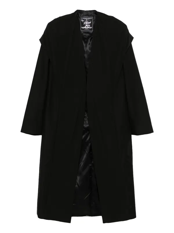 Y/project Draped-detail Coat - Black