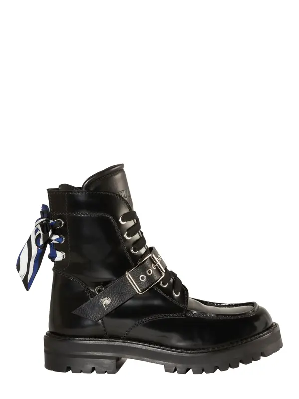 Emilio Pucci Marmo-print Leather Boots - Black