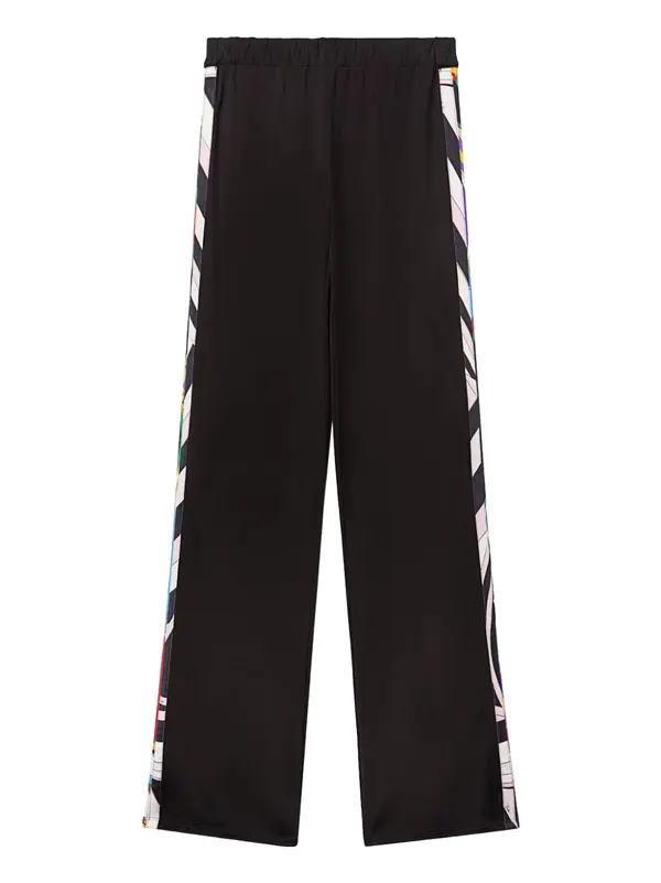 Emilio Pucci Abstract-print Trim Trousers - Black