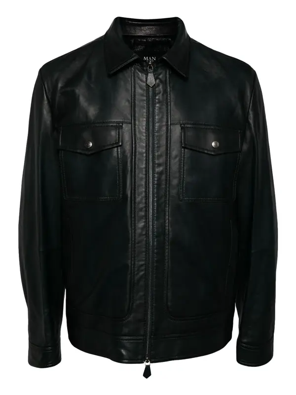 MAN ON THE BOON. On The Boon Leather Jacket - Black