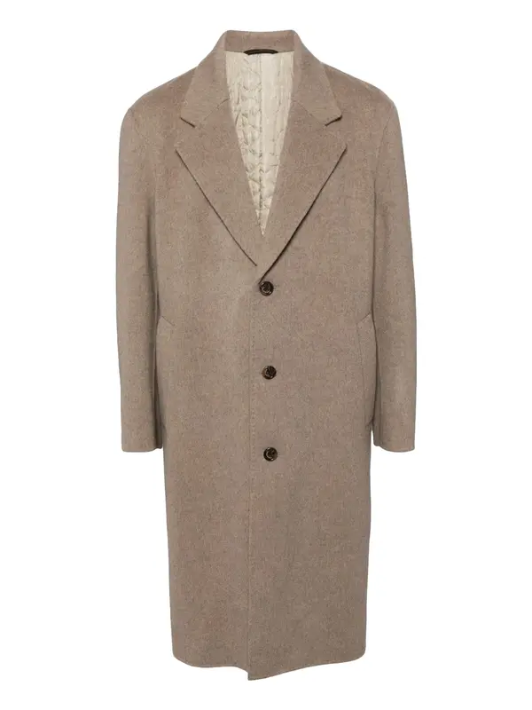 MAN ON THE BOON. Wool-blend Single-breasted Coat - Neutrals