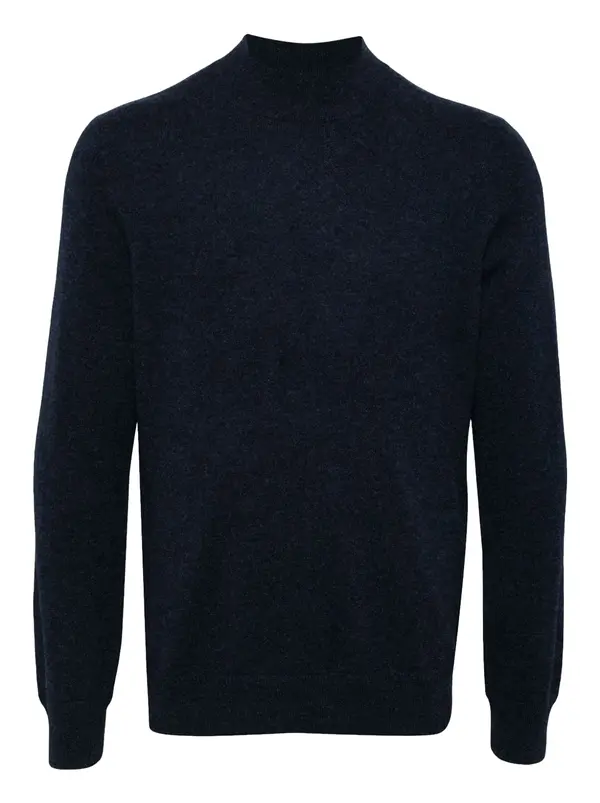 MAN ON THE BOON. On The Boon Cashmere Mock-neck Jumper - Blue