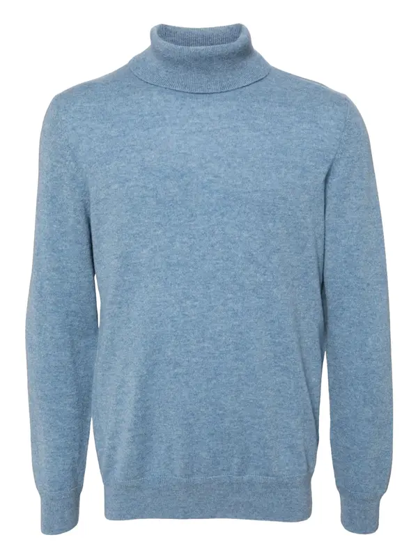 MAN ON THE BOON. On The Boon Cashmere Roll-neck Jumper - Blue