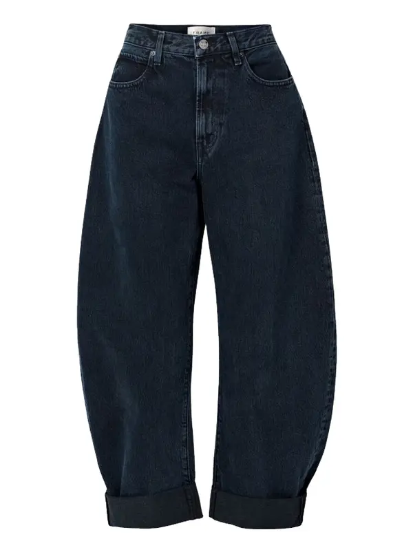 FRAME The Bubble High-rise Barrel-leg Jeans - Blue