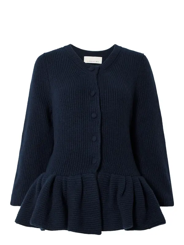 LIBEROWE The Vanguard Cashmere Peplum Cardigan - Blue