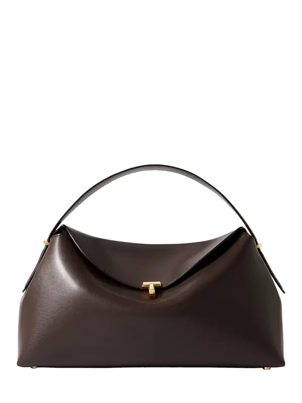 TOTEME T-lock Leather Shoulder Bag - Brown