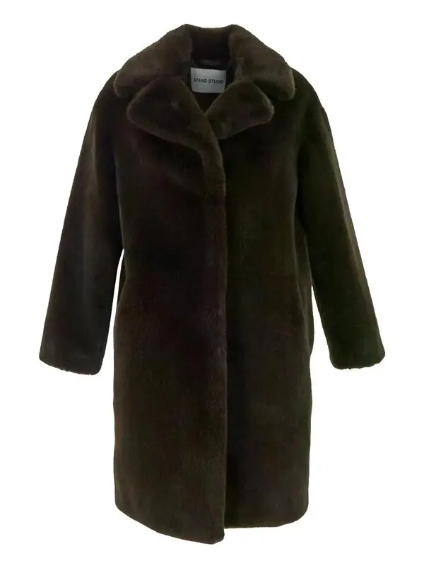STAND STUDIO Camille Faux Fur Coat - Brown