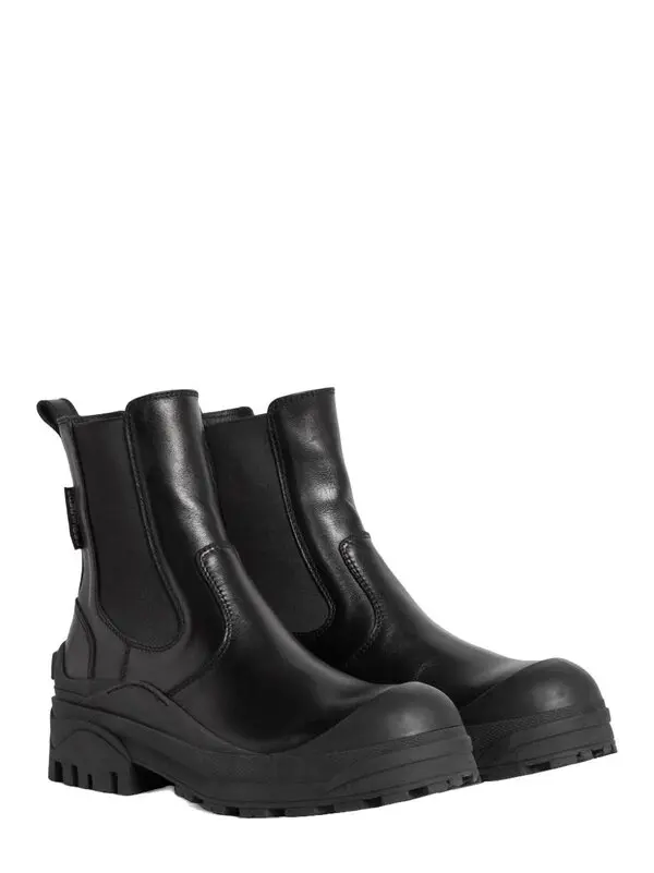 Dsquared2 Logo-embossed Leather Chelsea Boots - Black