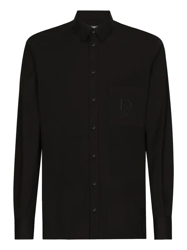 Dolce & Gabbana Dg-embroidered Shirt - Black