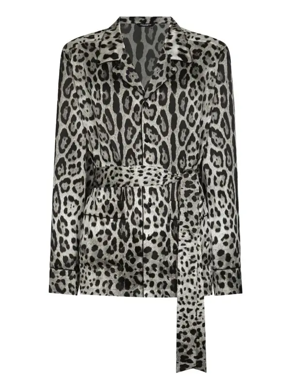 Dolce & Gabbana Leopard-print Silk Shirt - Black