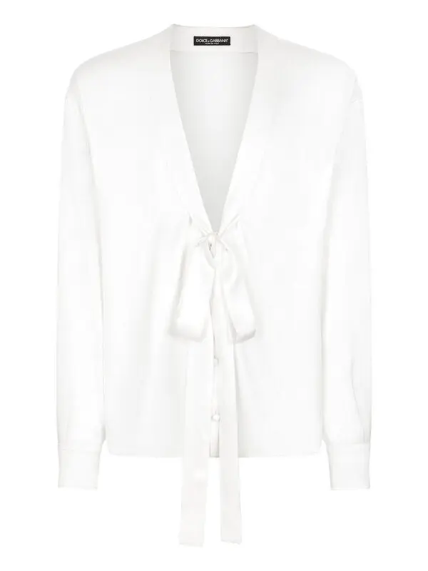 Dolce & Gabbana Bow-detailed Shirt - White