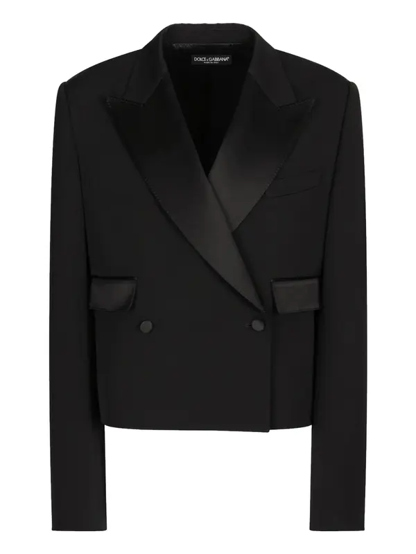 Dolce & Gabbana Double-breasted Gabardine Blazer - Black