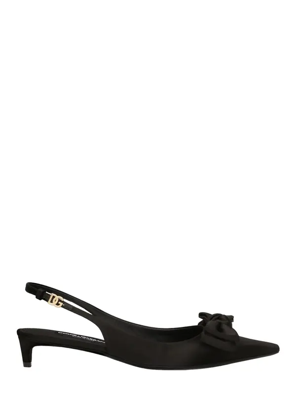 Dolce & Gabbana 30mm Bow Detailing Slingback Pumps - Black