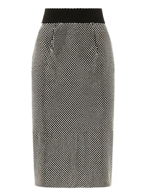 Dolce & Gabbana Crystal-embellished Knee-length Skirt - Silver
