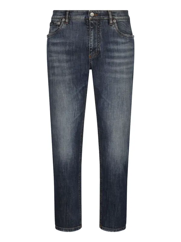 Dolce & Gabbana Washed Tapered Jeans - Grey