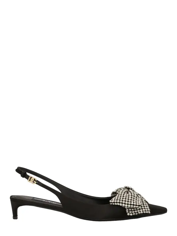 Dolce & Gabbana 40mm Bow-detailing Slingback Pumps - Black