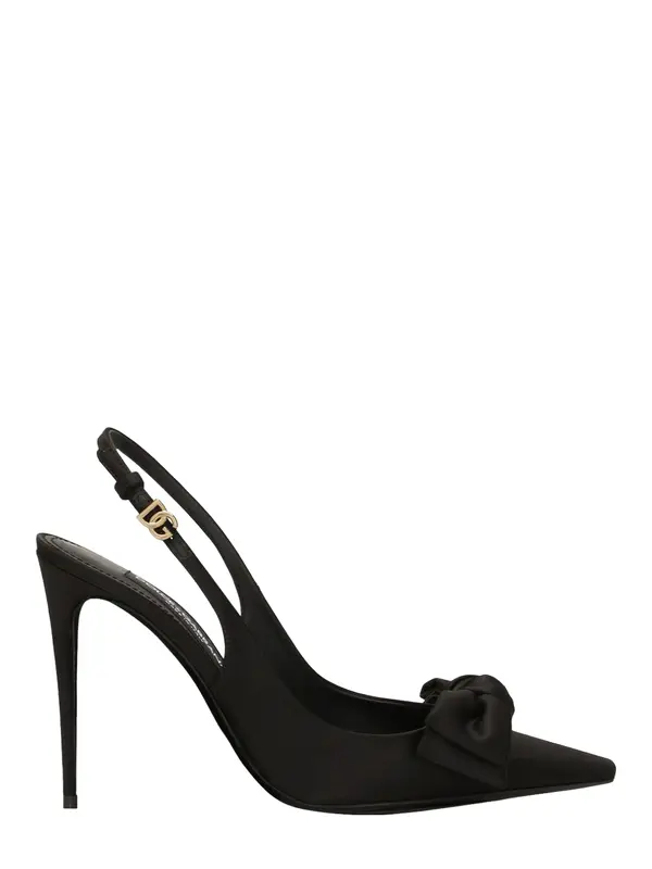 Dolce & Gabbana 105mm Bow-detail Slingback Pumps - Black