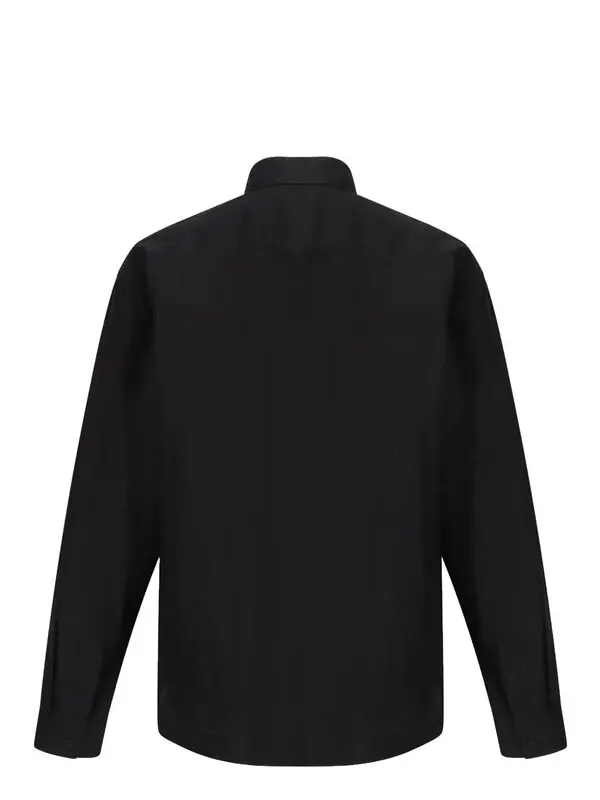 Balenciaga Logo-embroidered Cotton Shirt - Black