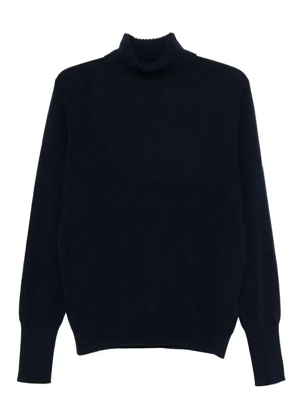 BALLANTYNE Roll Neck Sweater - Blue