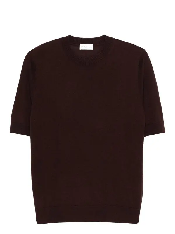 BALLANTYNE Fine-knit Wool T-shirt - Brown