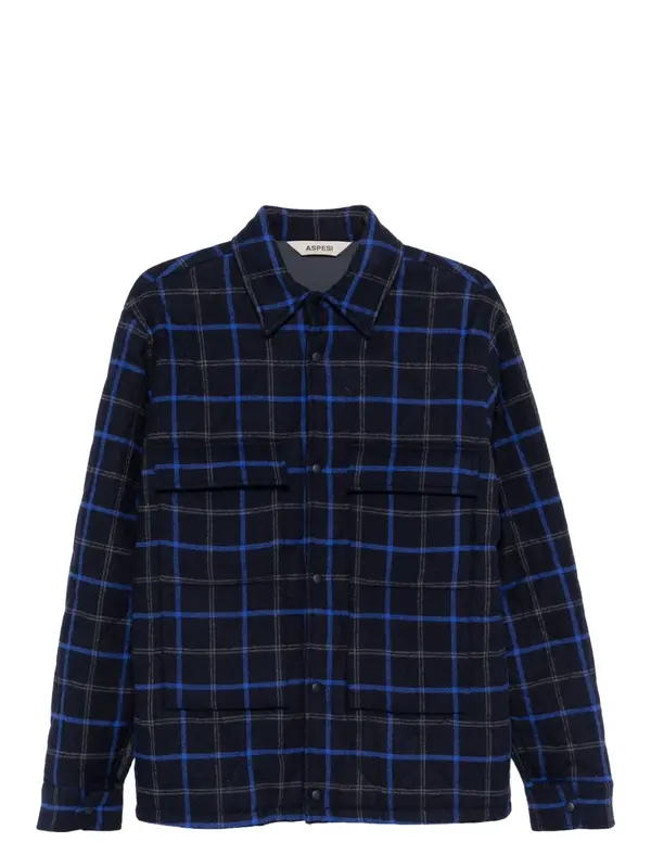 Aspesi Tattersall-check Shirt - Blue