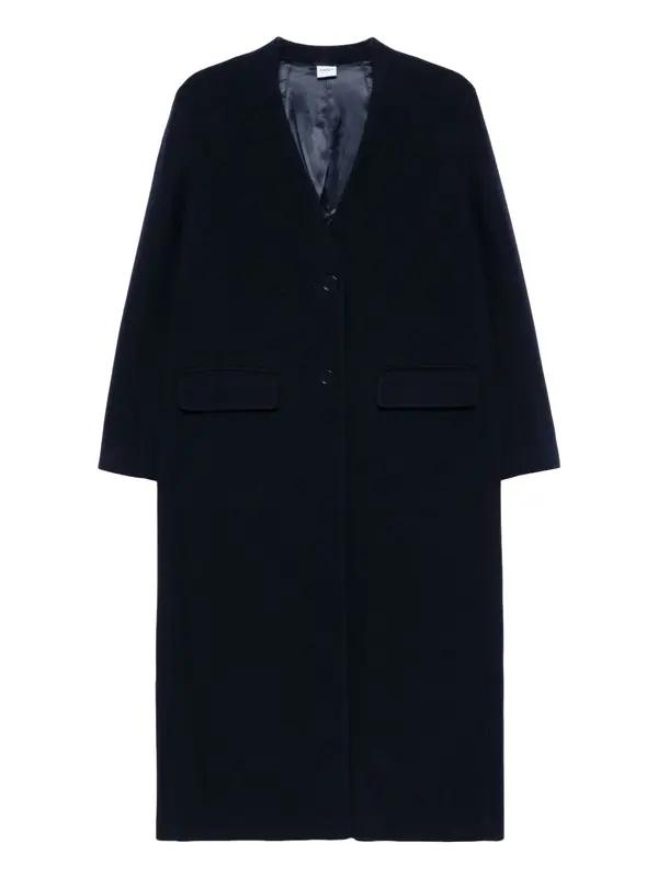 Aspesi Single-breasted Virgin Wool-cashmere Coat - Blue