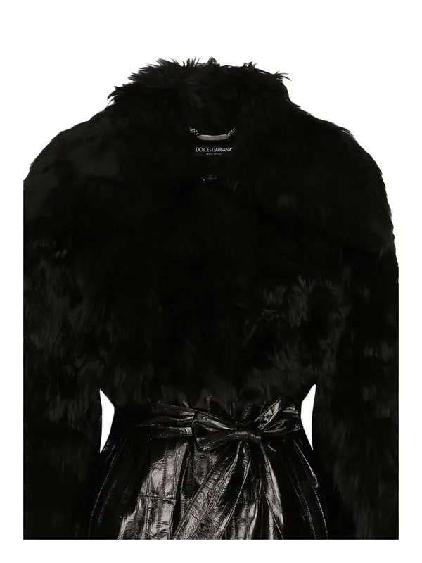 Dolce & Gabbana Leather Coat - Black