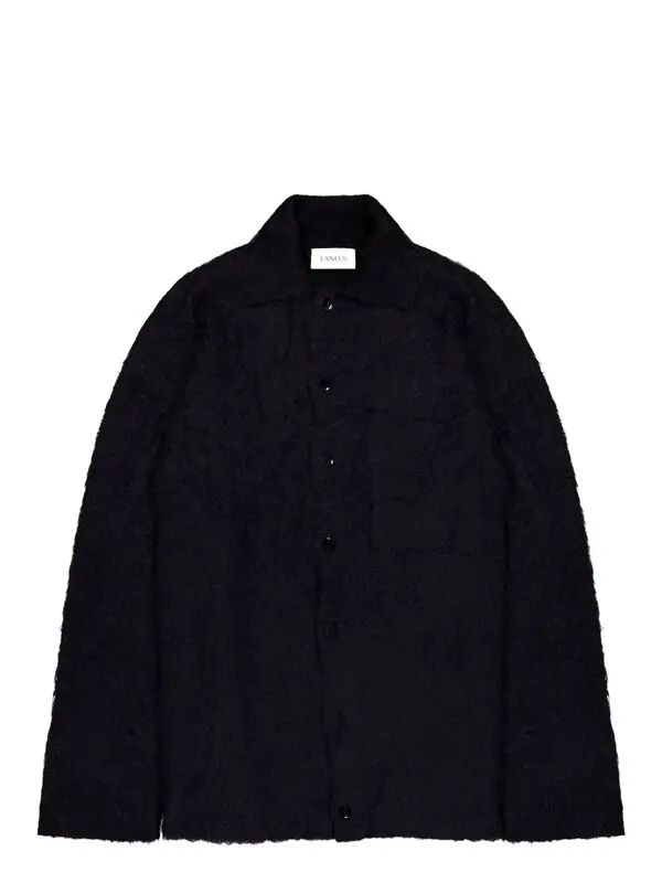 LANEUS Spread-collar Shirt - Black