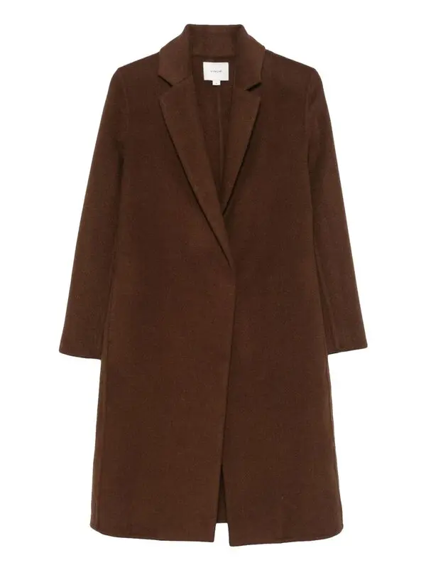 Vince Single-breasted Coat - Brown
