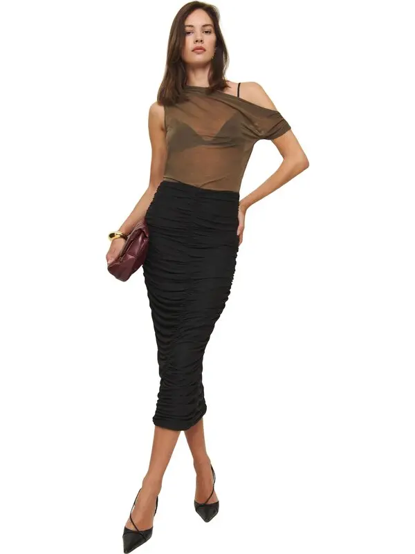 REFORMATION Effie Knit Skirt - Black