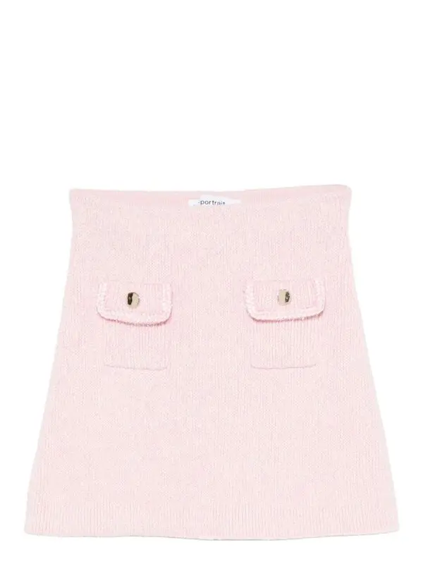 SELF-PORTRAIT Mélange-effect Mini Skirt - Pink