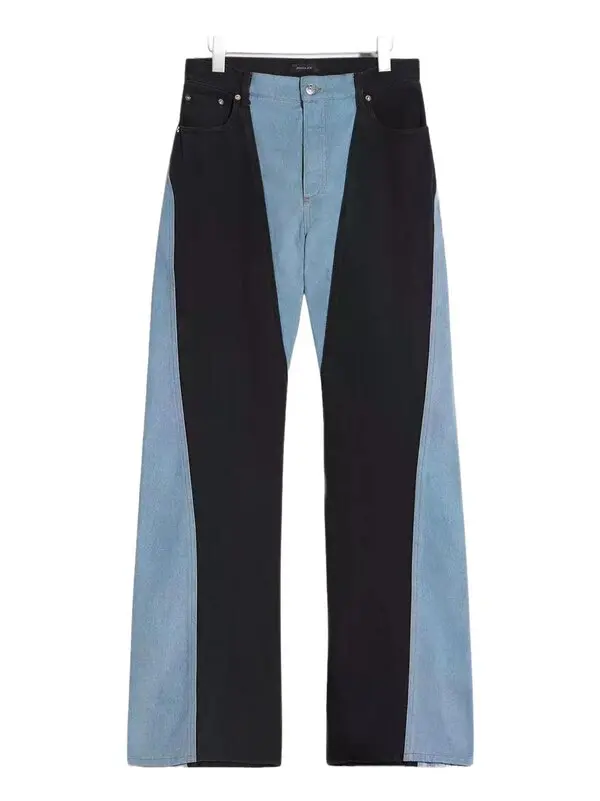 MUGLER Colourblock Straight-leg Jeans - Blue