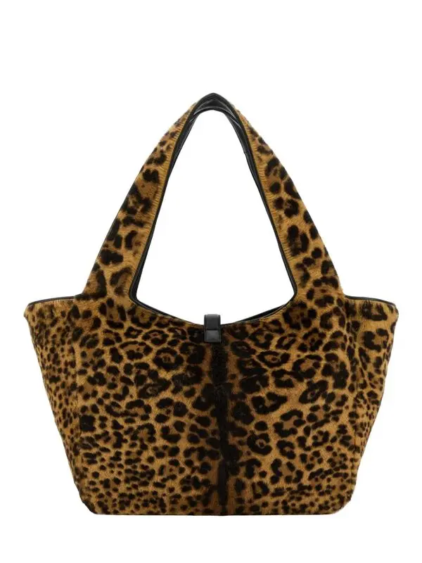 Saint Laurent Bea Leopard-print Tote Bag - Brown