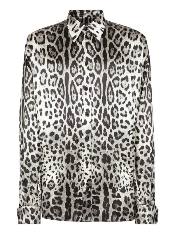 Dolce & Gabbana Leopard-print Shirt - Grey