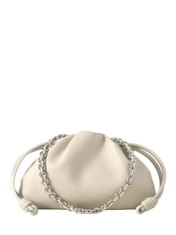 Loewe Flamenco Leather Clutch - Neutrals