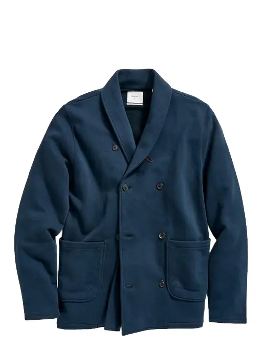 Billy Reid John Shawl Collar French Terry Jacket - Carbon Blue