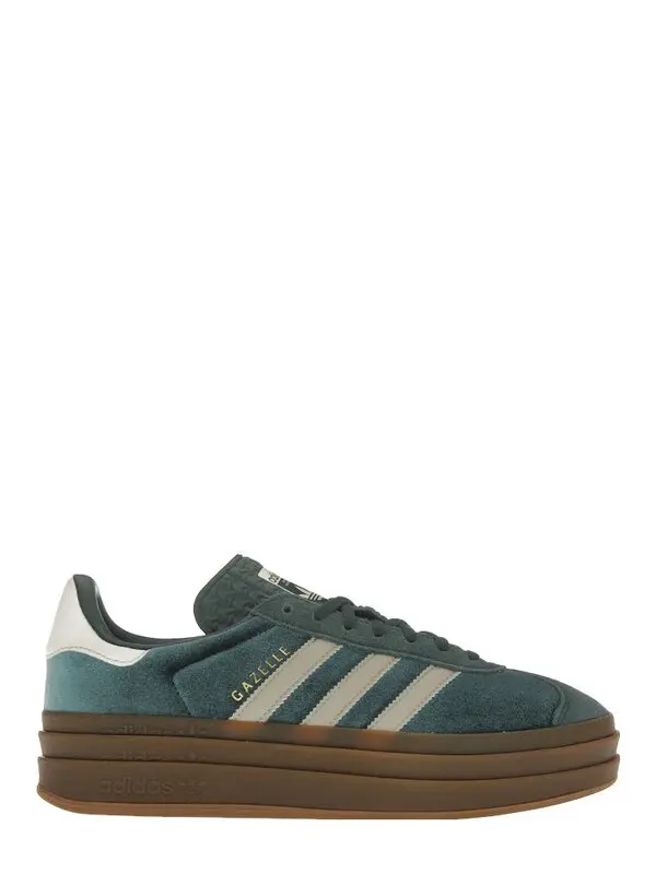 Adidas Gazelle Bold Velvet Sneakers - Mineral Green/putty Grey