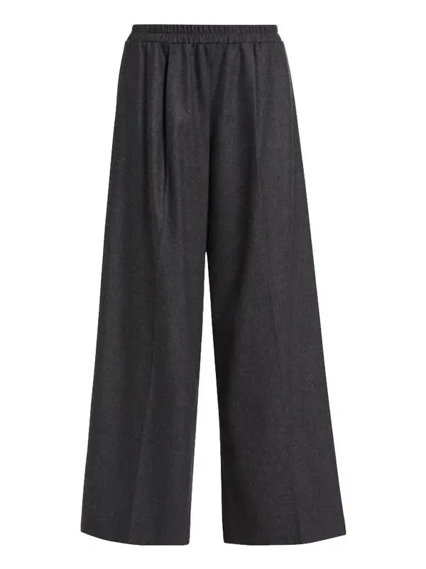 TWP Eva Wool-blend Wide-leg Pants - Charcoal