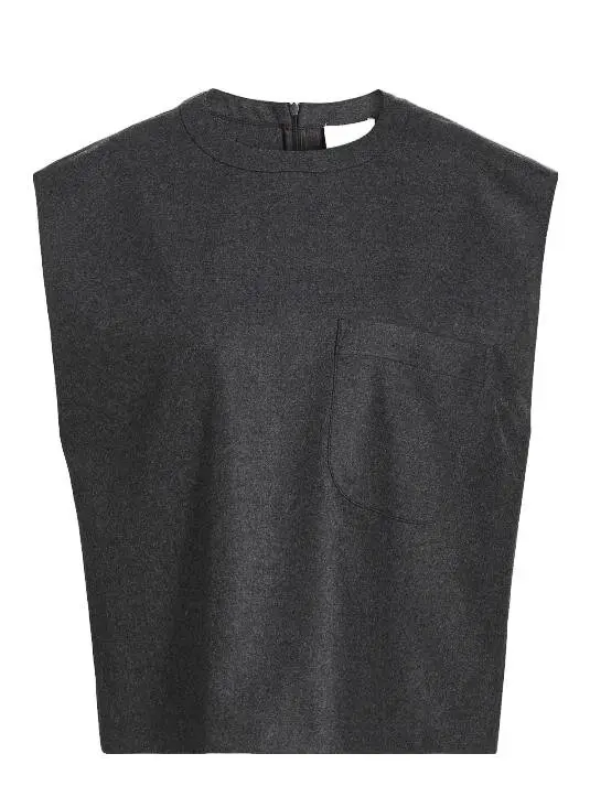 TWP Wool & Cashmere Muscle Tee - Charcoal