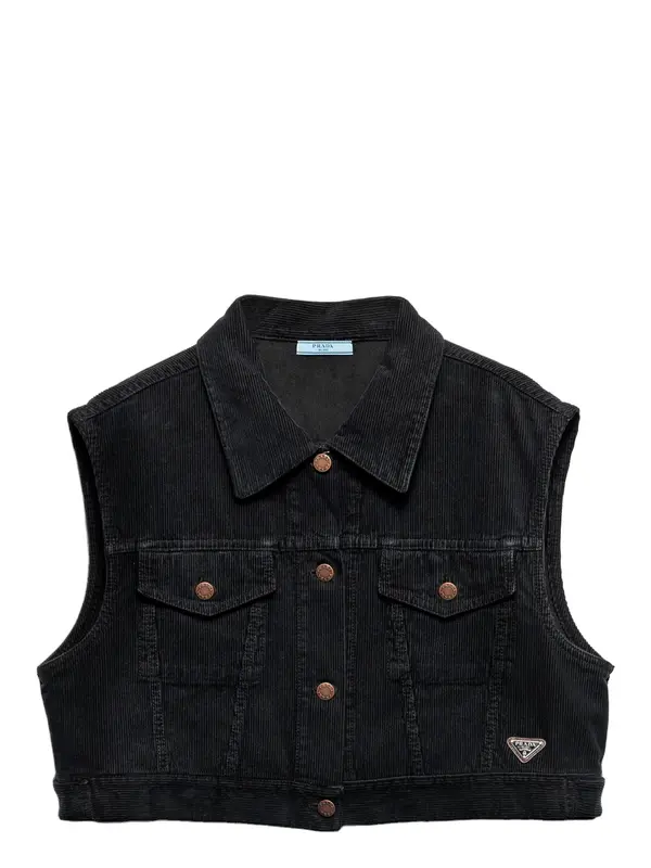 Prada Corduroy Vest - Black