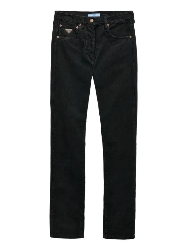 Prada Five-pocket Corduroy Jeans - Black