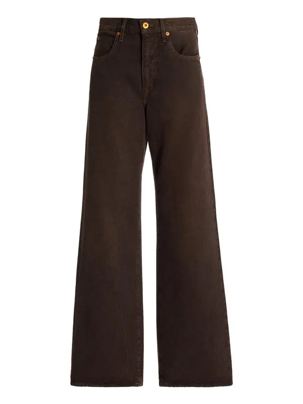 SLVRLAKE Grace Rigid High-rise Wide-leg Jeans - Brown