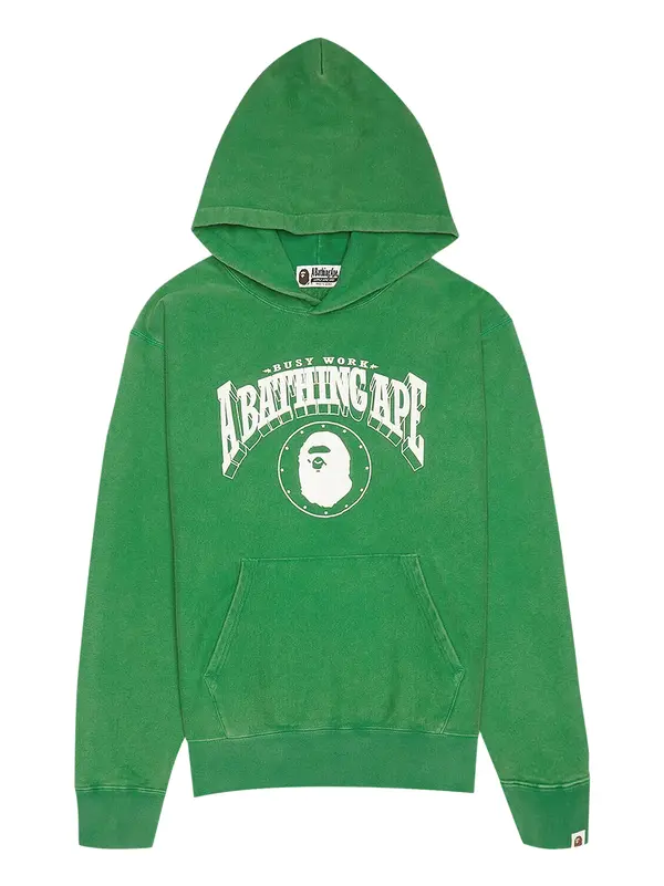 BAPE Washed Relaxed Fit Hoodie - Green