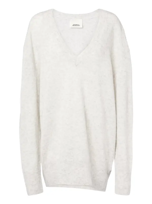 Isabel Marant Larana Silk, Alpaca, And Cashmere Sweater - Grey