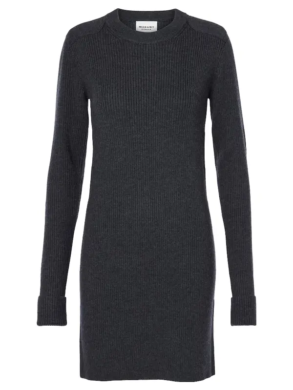 MARANT ETOILE Garner Ribbed-knit Midi Dress - Grey