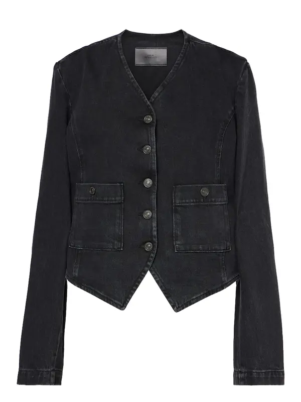 7 For All Mankind Denim Trucker Jacket - Black